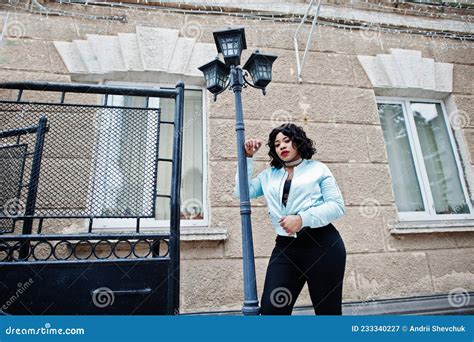Stylish African American Plus Size Model Stock Image Image Of African Curly