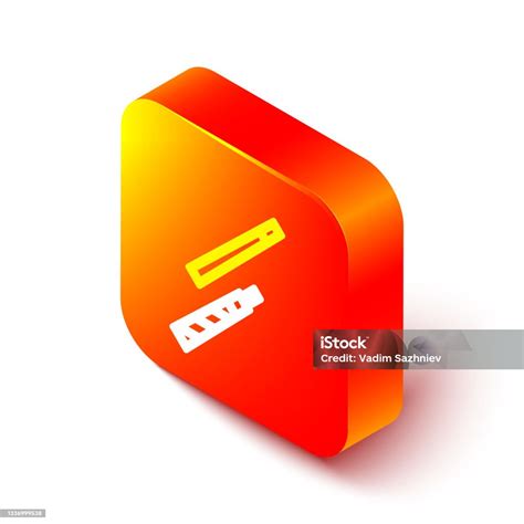흰색 배경에 격리 된 등분 선 당구 큐 아이콘 주황색 정사각형 버튼 벡터 3차원 형태에 대한 스톡 벡터 아트 및 기타 이미지 3차원 형태 경쟁 고풍스런 Istock