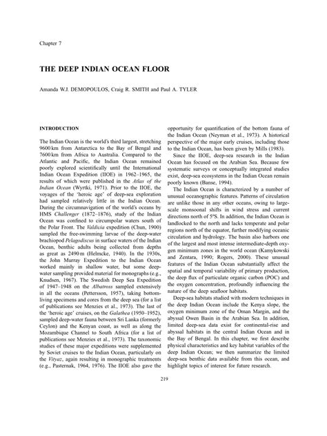 Pdf The Deep Indian Ocean Floor