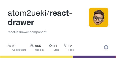 github atom2ueki react drawer react js drawer component
