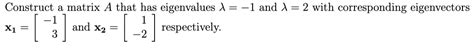 Solved Construct a matrix A that has eigenvalues λ and Chegg