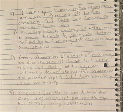 Solved A I Came Up New Sorting Algorithm And Wants To Figure