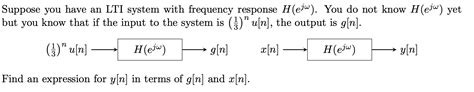 Suppose You Have An LTI System With Frequency Chegg