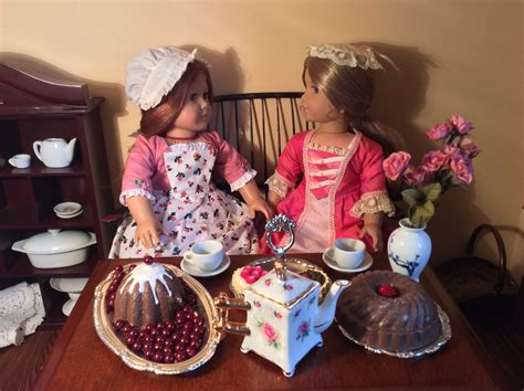 American Girl Felicity And Elizabeth Having Tea By Tasha D American