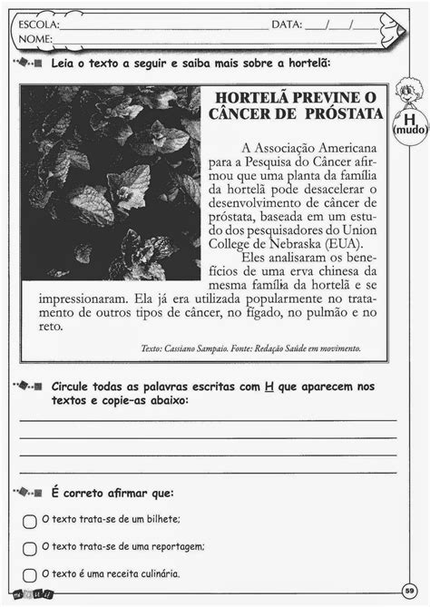 Atividade Reportagem 5 Ano Educa