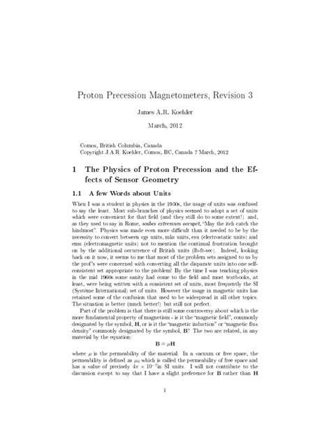 Proton Precession Magnetometers Pdf Magnetometer Inductor