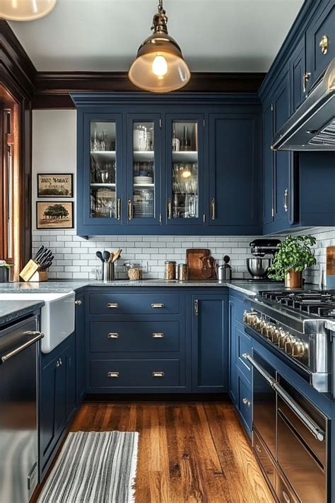 25 Stylish Navy Blue Kitchen Designs For Every Taste Blue Kitchen