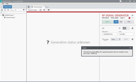 Ni Rfsa And Rfsg Timeout Occurred While Waiting For A Response From The