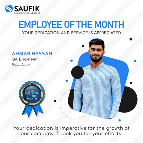 Saufik Technologies On Linkedin Employeeofthemonth Success Saufikans Congratulations