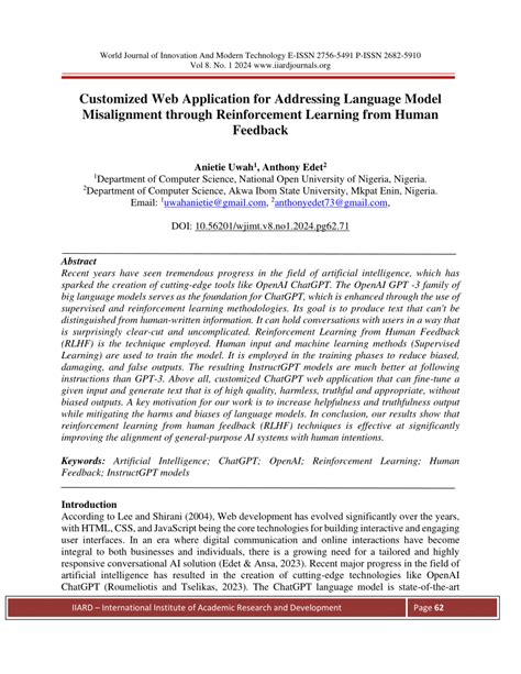 PDF Customized Web Application For Addressing Language Model Misalignment Through