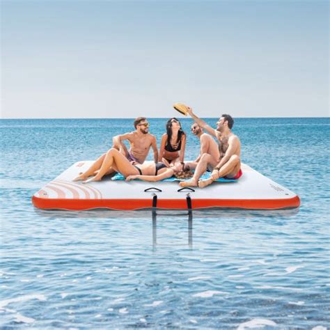Vevor Inflatable Floating Dock 7 X 7ft Inflatable Dock Platform Non Slip Water Floating Dock
