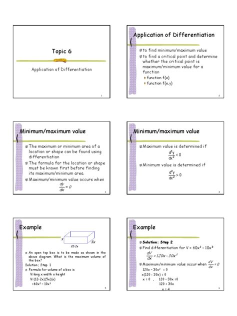 Application Of Differentiation Pdf Maxima And Minima Functions And Mappings