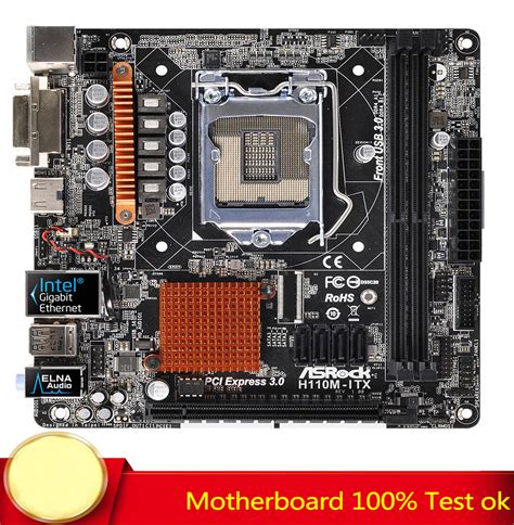 Used FOR ASRock H110M ITX Mini Motherboard Supports 6 7th Generation 100 Test Work UBB Threads