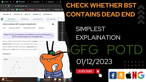 Check Whether Bst Contains Dead End Gfg Potd Today Potd Gfg