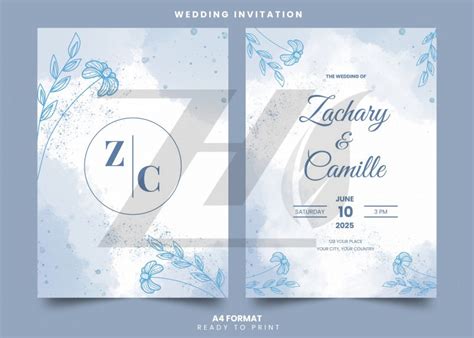 دانلود فایل لایه باز کارت دعوت عروسی رنگ آبی دانلود رایگان فایل لایه