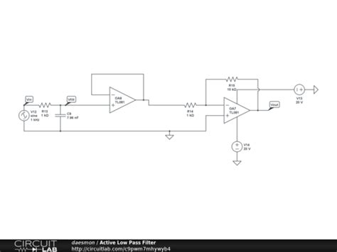 active low pass filter circuitlab