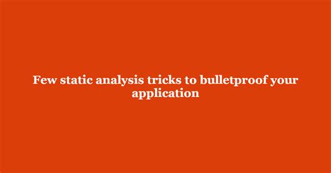 Few Static Analysis Tricks To Bulletproof Your Application Arkency Blog