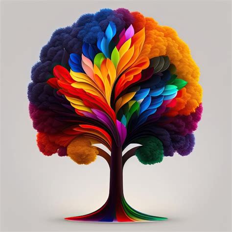Premium Ai Image Abstract Color Tree