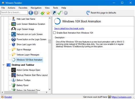 Winaero Tweaker 0 19 1 Allows Enabling Windows 10x Boot Animation