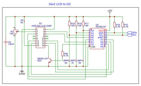 LCD 12C Resources EasyEDA