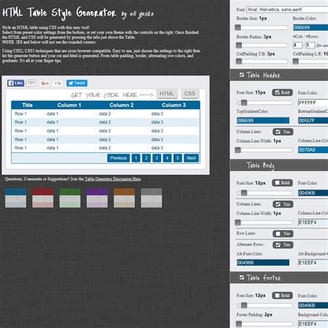 Оформление таблиц Css Готовые Css стили для таблиц