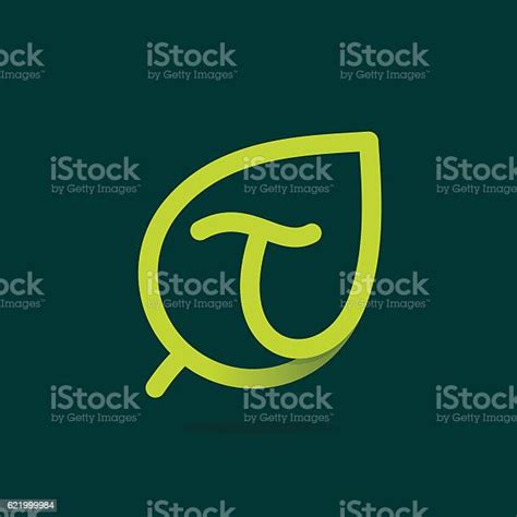 녹색 잎에 T 문자 아이콘 0명에 대한 스톡 벡터 아트 및 기타 이미지 0명 꽃 식물 녹색 Istock