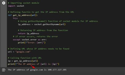 How To Get Ip From A Url In Python