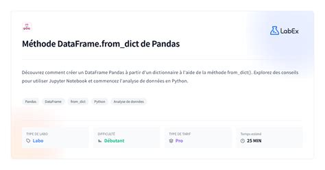 Création Dun Dataframe Pandas Analyse De Données Python Labex