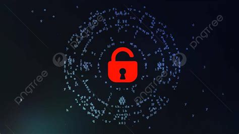 Data Breach Broken Lock On Dark Blue Digital Vector Tech Background