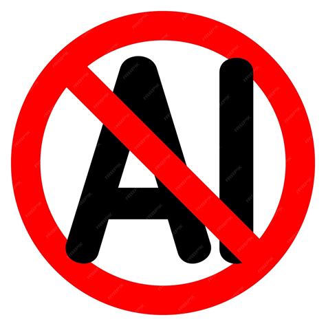 Premium Vector Ai Prohibition Sign Red Crossed Circle Icon No Ai