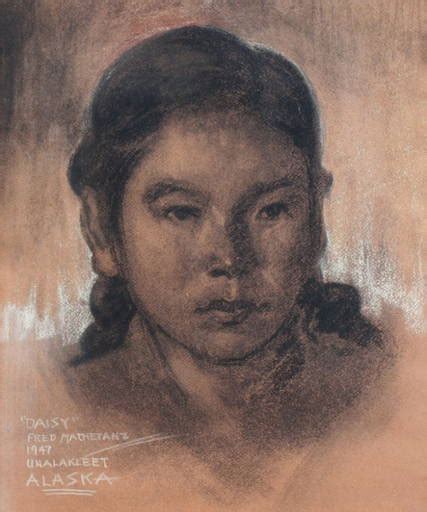 Rare Fred Machetanz Drawing Eskimo Girl Daisy 47