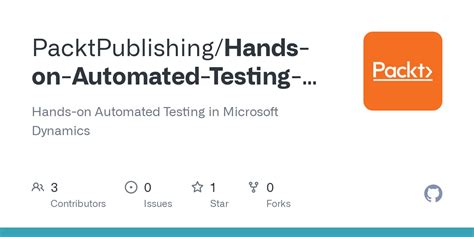 Github Packtpublishing Hands On Automated Testing In Microsoft Dynamics Hands On Automated