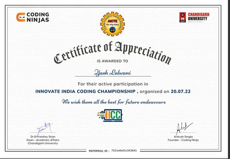 Yash Lalwani On Linkedin Codingchallenge Codingninjas Aicte