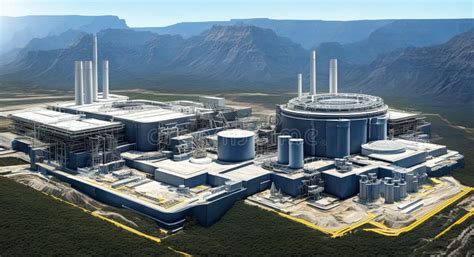Nuclear Fusion Power Plant Building During Construction Stock