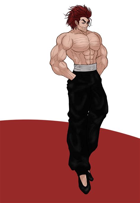 Hanma Yujiro Grappler Baki Highres Boy Abs Hands In Pockets Looking At Viewer Male Focus