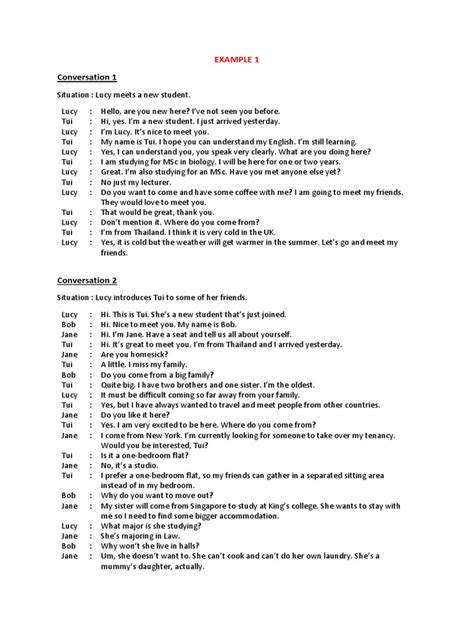 Example Of Dialogue Role Play Speaking 1 Pdf Pdf Waiting Staff Bedroom