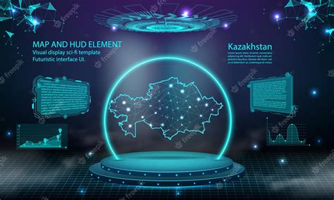 Premium Vector Kazakhstan Map Light Connecting Effect Background Abstract Digital Technology