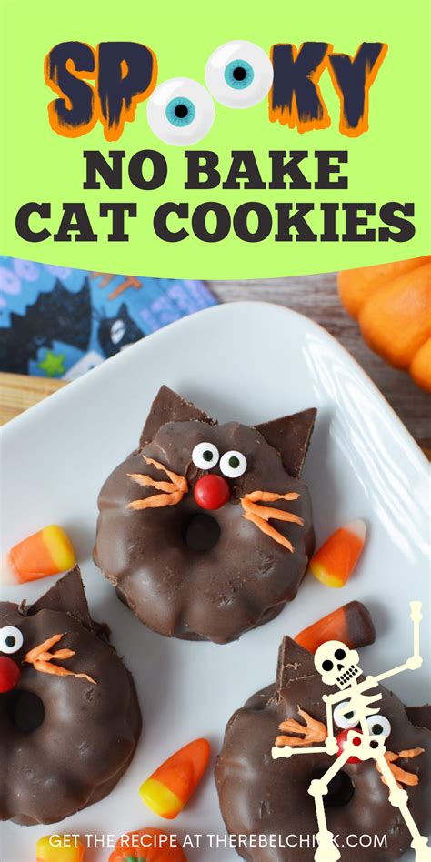 No Bake Halloween Cat Cookies The Rebel Chick