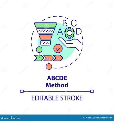 Abcde Method Soft Blue Concept Icon Cartoon Vector 312182015