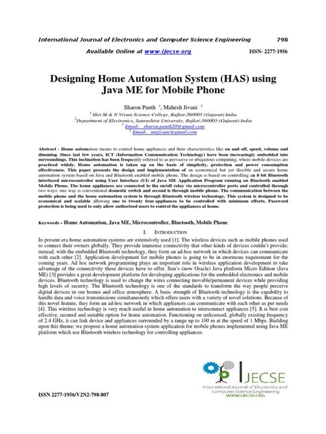 Designing Home Automation System Has Using Java Pdf Bluetooth