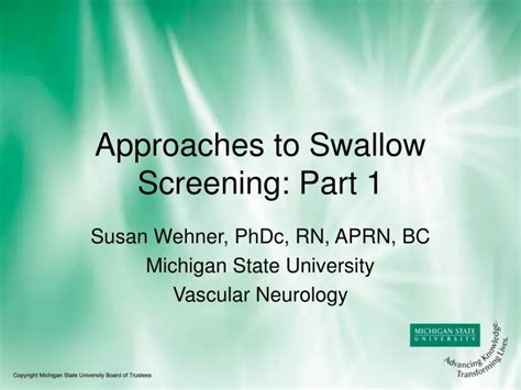 Ppt Approaches To Swallow Screening Part 1 Powerpoint Presentation