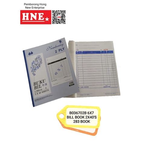 🌟 ready stock 🌟 bill book numbering 5x8 6x7 2ply x 40sheets shopee