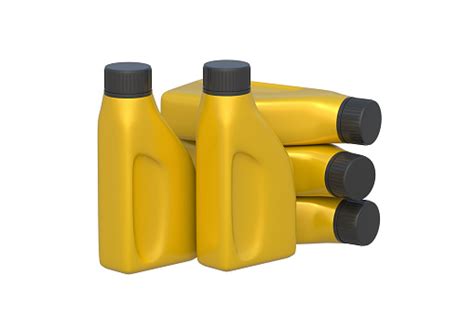 흰색 배경에 고립 된 엔진 오일에 대한 많은 작은 포장 엔진 윤활유를 위한 양철통 자동차 유지 보수 도구 3d 렌더링 0명에