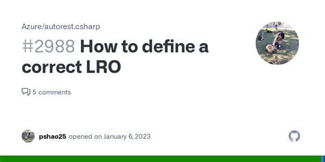 How To Define A Correct Lro · Issue 2988 · Azureautorestcsharp · Github