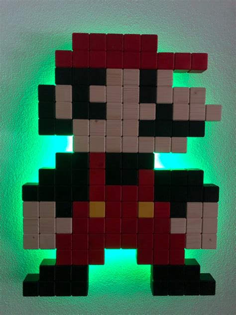 Super Mario Pixel Art Frame Coat Rack Entryway Coat Hanger Etsy