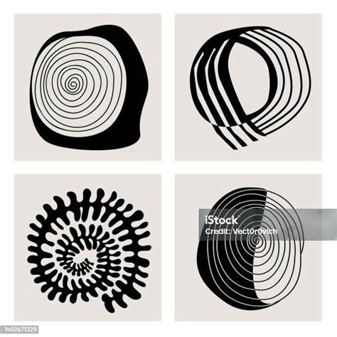 현대 추상적 인 모양과 형태 사각형 벽 아트 프린트 세트 벡터 일러스트 그래픽 패턴에 대한 스톡 벡터 아트 및 기타 이미지