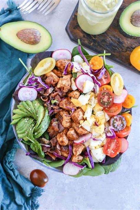 California Cobb Salad With Chipotle Avocado Ranch Dressing The