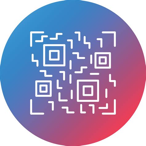 Qr Code Line Gradient Circle Background Icon 16826813 Vector Art At