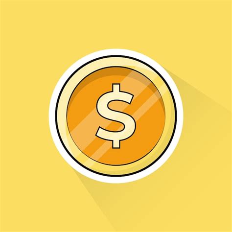 평면 디자인의 금화 그림 벡터 프리미엄 벡터
