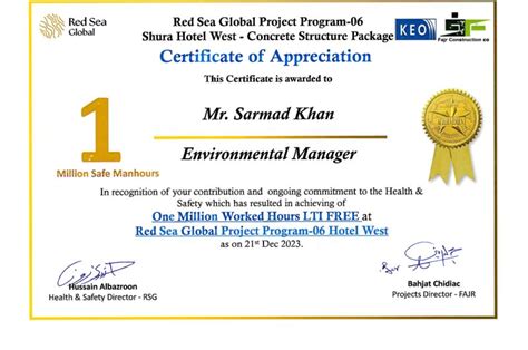 Sarmad Khan On Linkedin Certificate Of Appreciation Awarded In